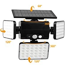 Quality Adjustable Heads 1000lm 260Pcs LED Solar Motion Sensor Wall Light Outdoor for sale