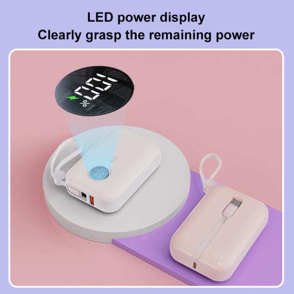 Quality Universal Compatibility Mini Power Bank With Lightning Cable for sale