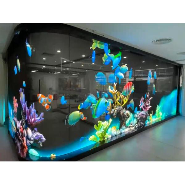 Quality Holographic Invisible LED Transparent Screen 160°/140° Viewing Angle Hologram for sale