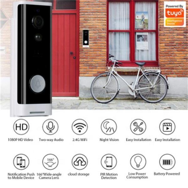 Quality App Control IP65 Smart Video Doorbell PIR Wake Up Tuya Door Viewer for sale