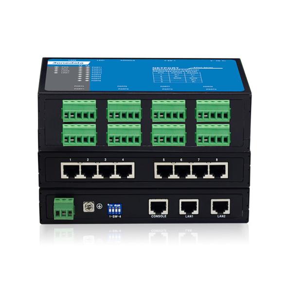 Quality Desktop Mounting 2 Port Serial Server , Ethernet To Serial Server Aluminum Alloy for sale