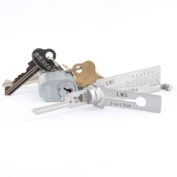 Quality Lishi LW5 2-in-1 Lock Pick Tool for Locksmiths - Metal Material Key Opener for sale