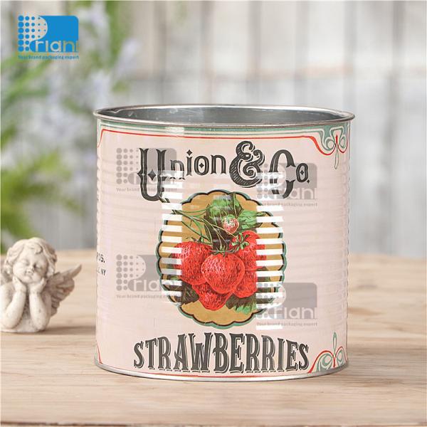 Quality OEM Metal Pet Food Storage Can Round Food Safe Tin With Lid for sale
