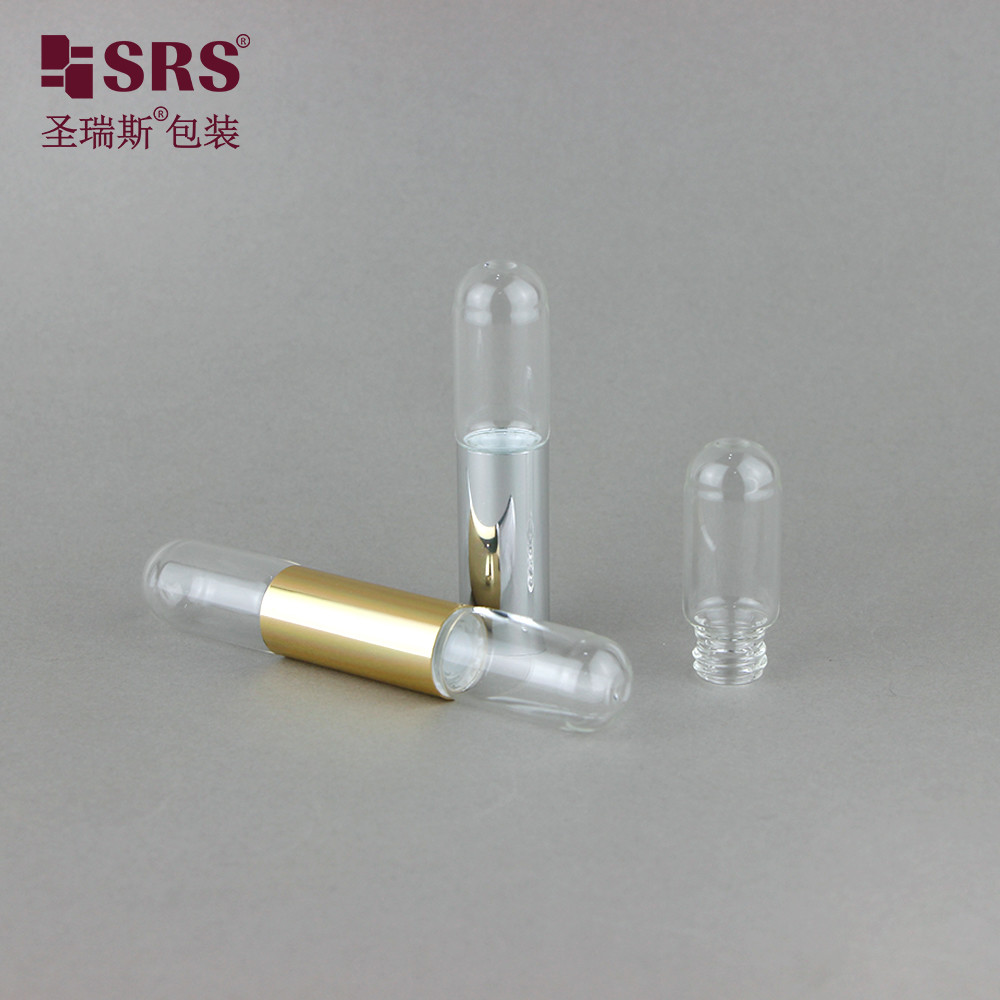 Quality SGB2-3ml+3ml Clear Round Bottom Tube Vial Glass Roll On Nail Oil Bottle for sale