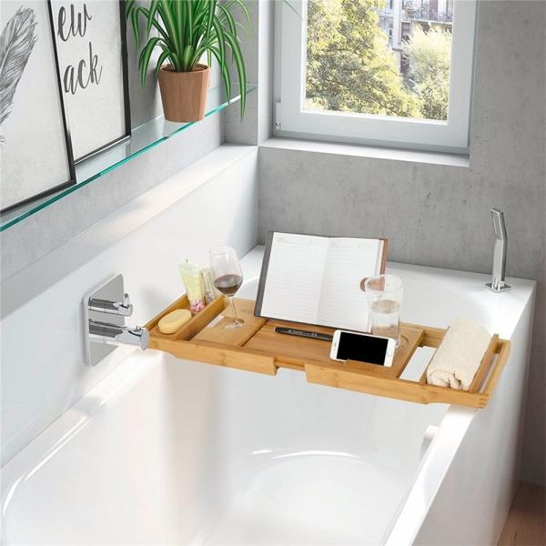 Quality Expandable Bamboo Bathtub Caddy Tray Customized 108.5x22.5x4.5cm for sale