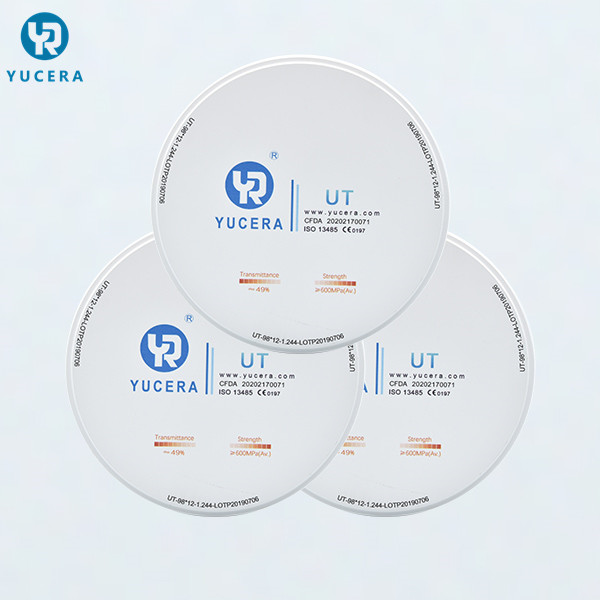 Quality High Strength 800 MPa Yucera UT Dental Zirconia Blank for sale