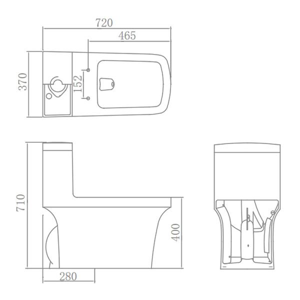 Quality Soft Closed single piece water closet Ceramic Siphonic Flushing for sale