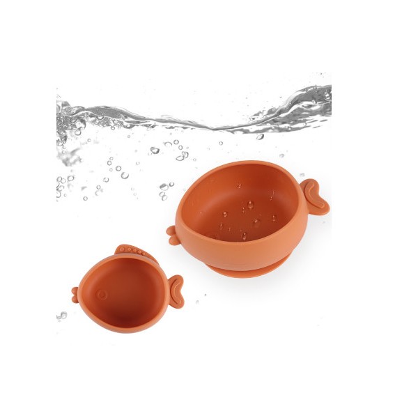 Quality Food Grade Baby Silicone Tableware Creative Fish Shaped Suction Cup Bowl for sale