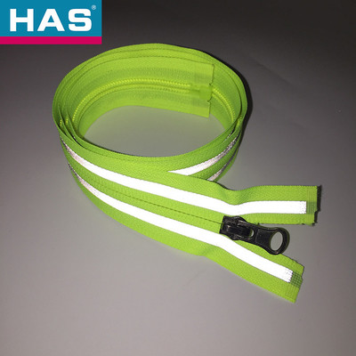 Quality Waterproof Zippers With Reflective Stripe On 2 Side For Outdoor Jacket Garment for sale