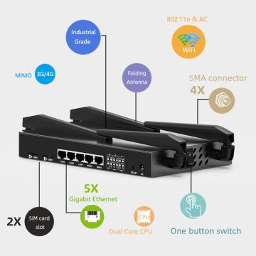 Quality Dual SIM 4G LTE Wireless Cellular Router With Detachable Antennas Band Lock VPN for sale