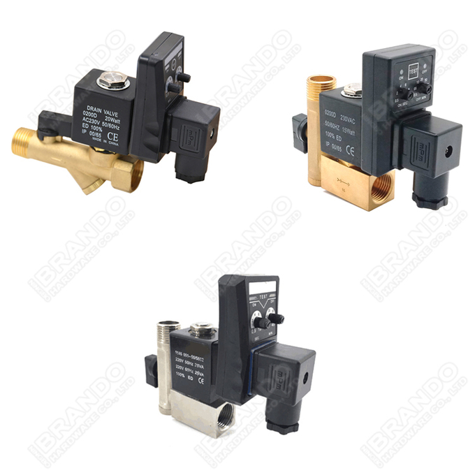 Auto Drain Solenoid Valve Digital Cyclic Timer For Air Compressor 5