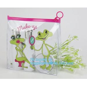 Quality plastic bag with zip lock for cosmetic, slide lock poly bag, standing up zip for sale