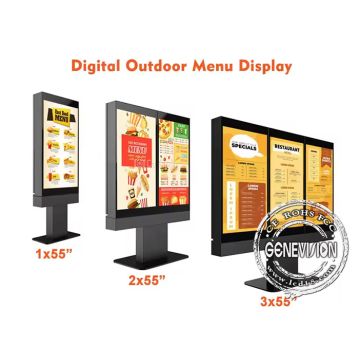 Quality Single Dual Three Screen 55" Drive Through Outdoor Digital Signage Kiosk with for sale
