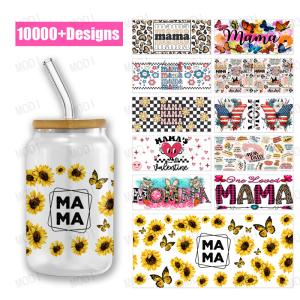 Quality UV DTF Cup Wrap Transfers Custom Logo Libbey Glass Tumbler For Mama'S Day for sale