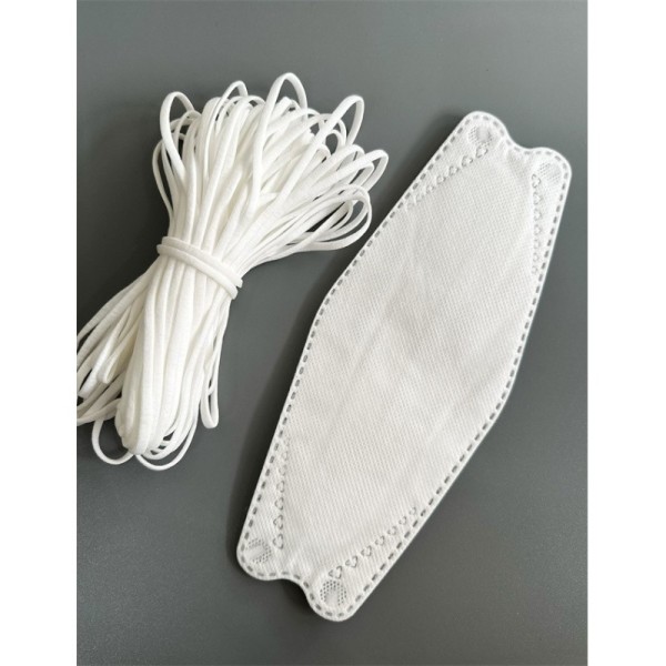 Quality Polyester Nylon White Elastic Ear Bands For Korean 3D Face Mask 3.5mm 4mm 5mm for sale