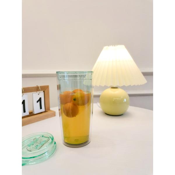 Quality Renewable Push Plate Cup RPS Fresh And Light Lemonade Double-layer Fruit Tea Cup for sale