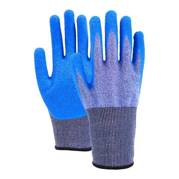 Quality 18 Gauge Latex Coated Hand Gloves Cut Resistant ANSI A4 Gloves For Construction Tasks for sale