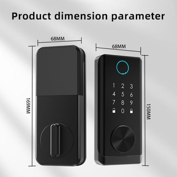 Quality Front Door TUYA APP Fingerprint Electronic Deadlock Smart Door Lock for sale