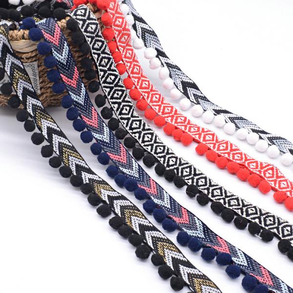 Quality 20KJ18 4cm 100% Polyester Pom Pom Trim for sale