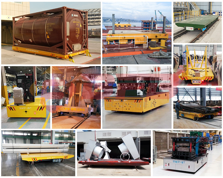 AGV Automated Guided Steerable Platform Vehicles On Cement Floor
