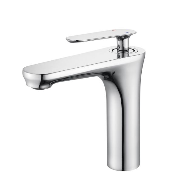 Quality Hotel Brass Chrome Polished Farmhouse Single Handle Lavatory Basin Vanity Sink Faucet for sale