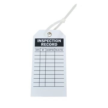 Quality 5.75" X 3" Inspection Record Tags White Cardstock - Pack Of 10 Tags for sale