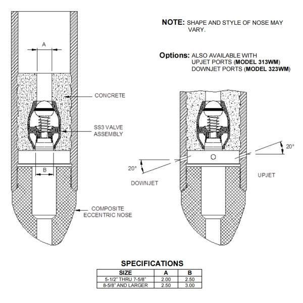 Quality 303 Series 2 Valve Wellbore Float Collar Down Jets Float Shoe Drilling for sale