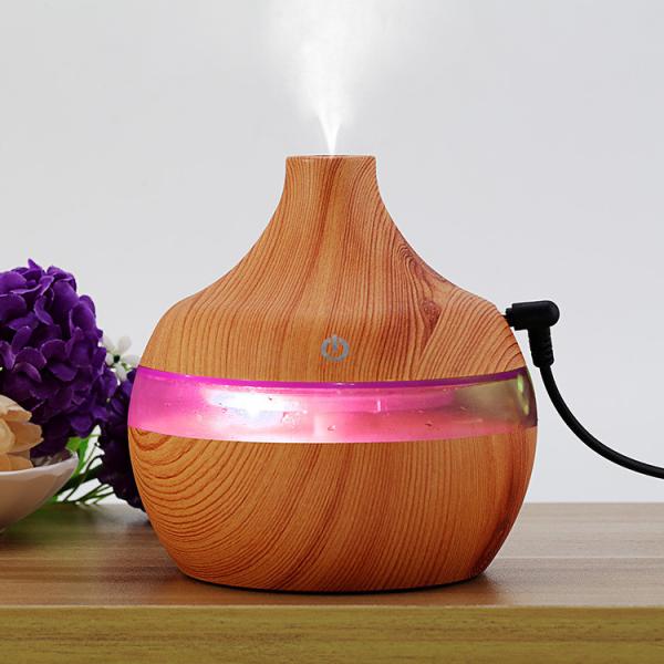 Quality 5V Portable 300ML 7 Color Change Wood Design USB Rechargeable Humidifier for for sale