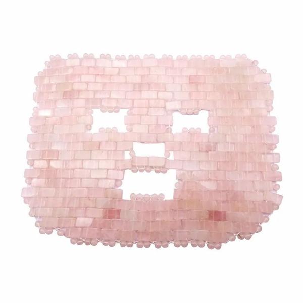 Quality 7.4*9.25inch Rose Quartz Jade Mask Eye Massager Natural Stone Face Massager Sleep Mask For Beauty Masssage Function for sale