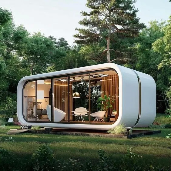 Quality Well Equipped Glass Apple House for Lawn Outdoor Tiny Capming for sale
