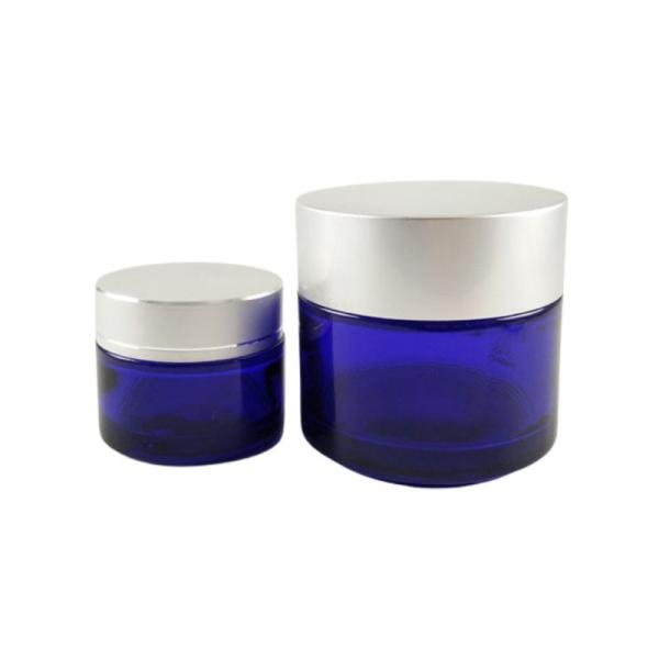 Quality Skin Care Glass Cosmetic Cream Jar , Empty Glass Cream Containers for sale