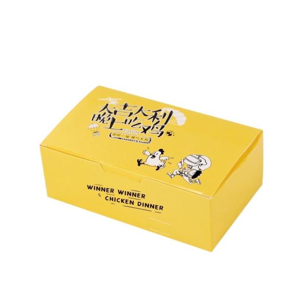 Quality Small Cube Fried Chicken Takeaway Kraft Paper Snack Boxes With Window for sale