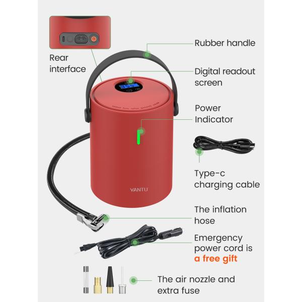Quality 2022 A05 150PSI Rechargeable Electric Portable Tire Inflator for BMW Car and for sale