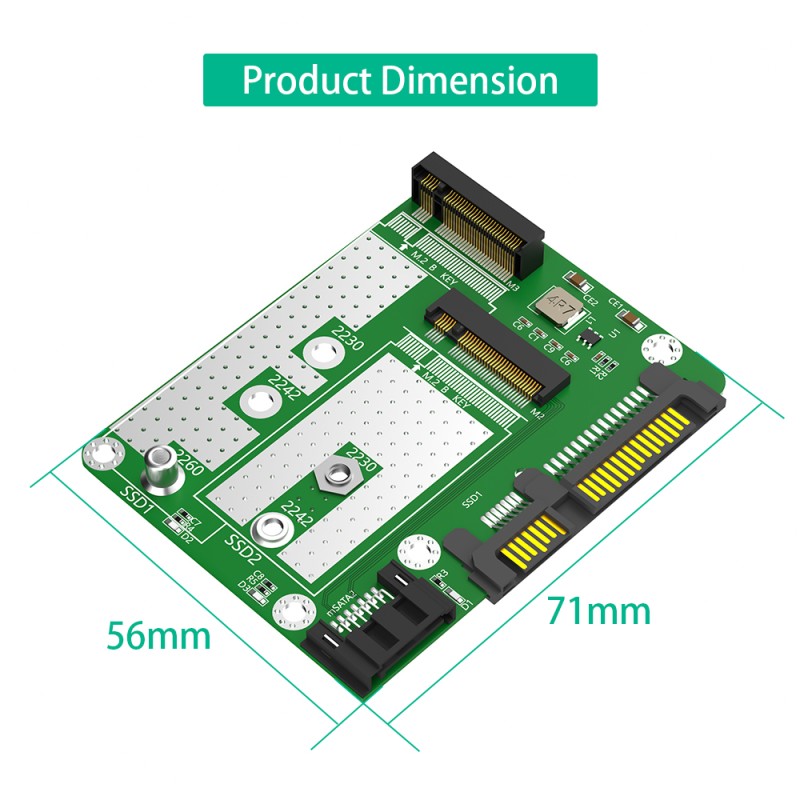 Adapter dimensions and layout