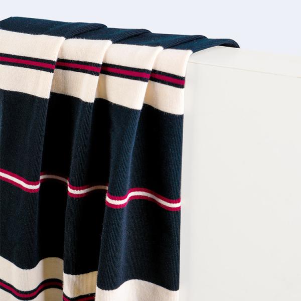 Quality Double Yarn Striped Shirt Fabric , Combing Striped Cotton Knit Fabric for sale