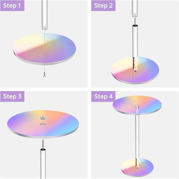 Quality Knock Down Design Acrylic Tea Table Rainbow Dazzling Color Acrylic Round Table for sale