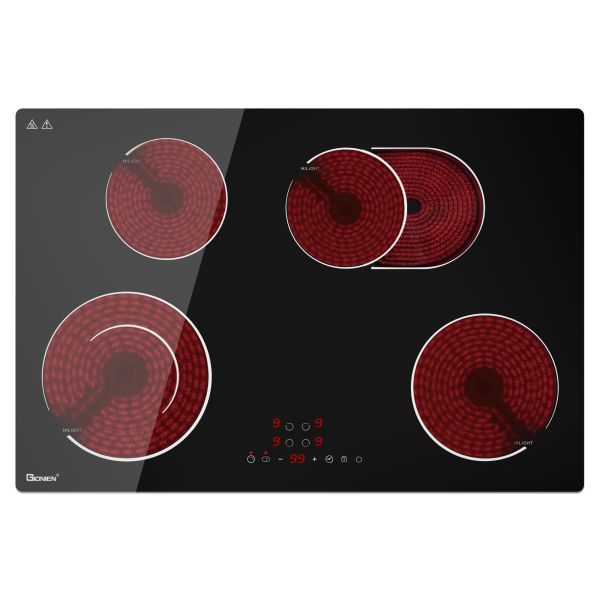 Quality Electric Cooktop 4 Burners 220V Ceramic Cooktop 30 Inch Glass Cooktop 7200W for sale
