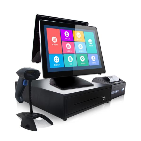 Quality 15in 128G SSD Touch Screen Pos System 1024x768 With 80mm Thermal Printer for sale