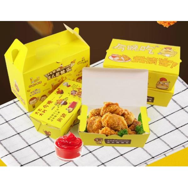 Quality Customized Size Paper Takeaway Containers Fried Chicken Box SGS FDA Certificated for sale