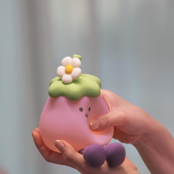 Quality Vegetables Small Eggplant Silicone Lamps USB Rechargeable Bedroom Bedside Pat for sale