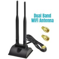Quality 2.4GHz 5GHz Dual Band aerial Wireless WiFi Communication Antenna SMA Magnet Base for sale
