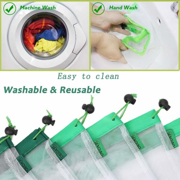 Quality GOTS Compostable Nylon Mesh Drawstring Bags , SGS Reusable Vegetable Storage for sale