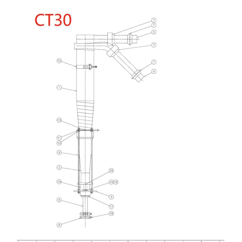 CT30 CT60 Low Consistency Cleaner for Paper Making Machine Equipment