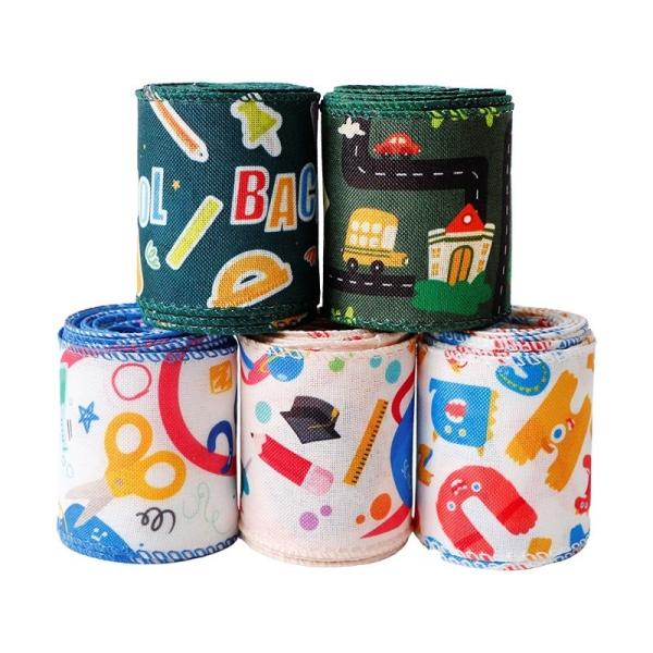 Quality Choose from Our Catalogue Wired Burlap Ribbon for School Rulers in Car Print for sale