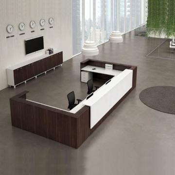 Quality Salon Front Office Reception Desk Modern Style With Melamine Panel for sale
