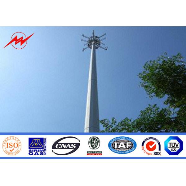 Quality Shockproof 40 Feet Electrical Mono Pole Tower , Mobile Telephone Masts for sale