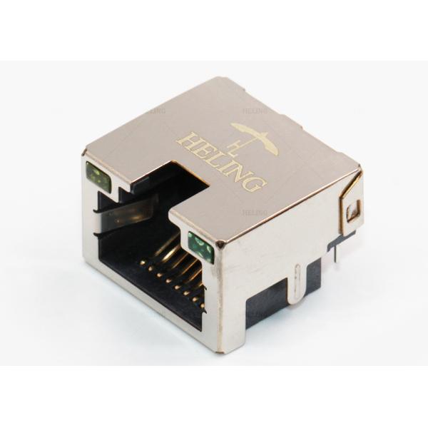 Quality Through Hole PCB Mount RJ45 Jack 8P8C One Port Side Entry Built - In LED for sale