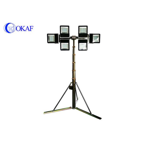 Quality 3-18M Customize Manual Telescopic Antenna Mast Aluminium Alloy With 6 100W LED Light for sale