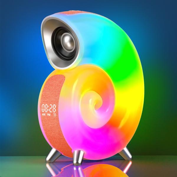 Quality Wireless Charger with Alarm Clock Digital App Control RGB Light Wireless Speaker for sale