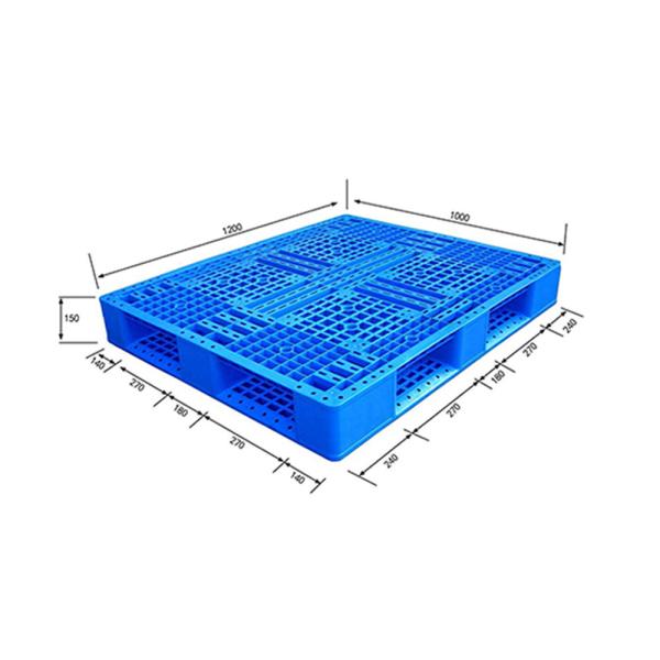 Quality Warehouse 4 Way Plastic Pallet 1200 X 1000 PE Single Side Stacking for sale